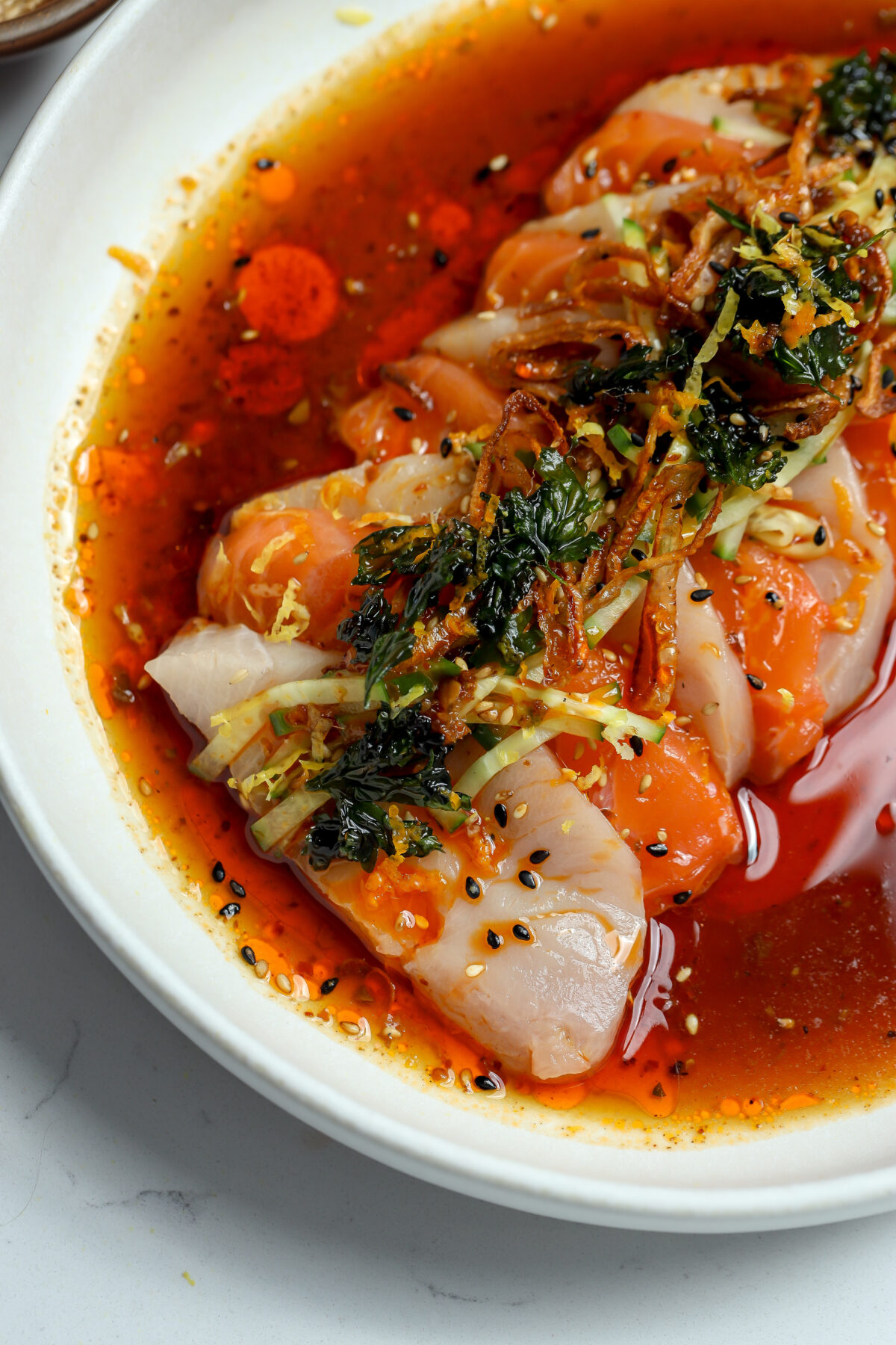 Hamachi & Salmon Tiradito - Food My Muse