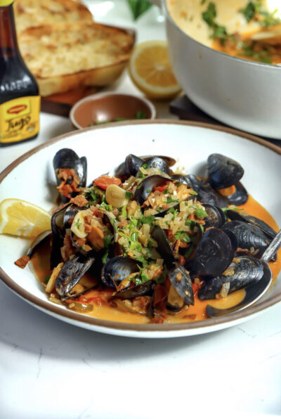 Chorizo and Mussels - Food My Muse