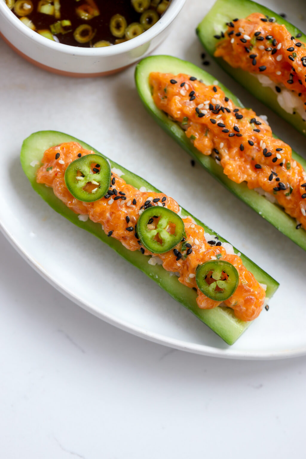 Salmon Cucumber Boats - Food My Muse