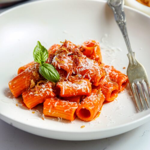 Roasted Red Pepper Rigatoni - Food My Muse