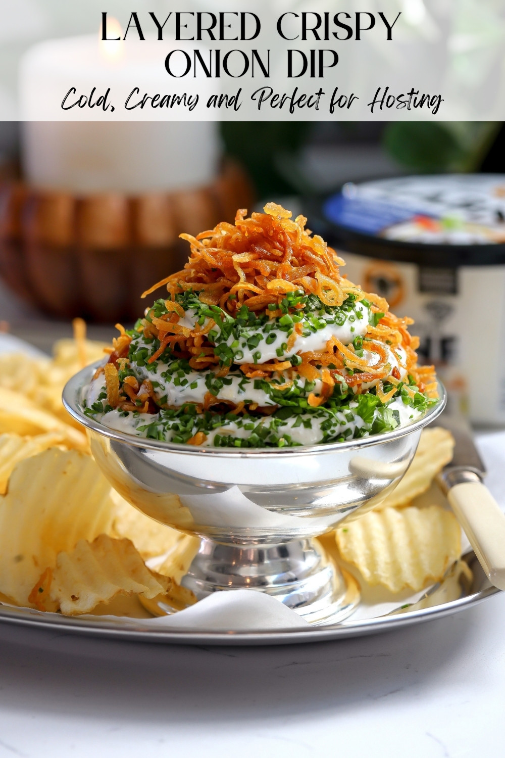 Mediterranean Dip with Crispy Onions & Herbs (Easy Layered Party Dip ...